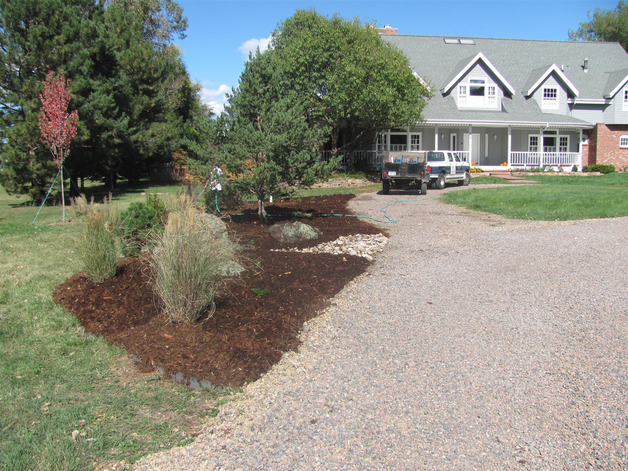 Side Driveway Makover With Red Sunset Maple – Glacier View Landscape ...